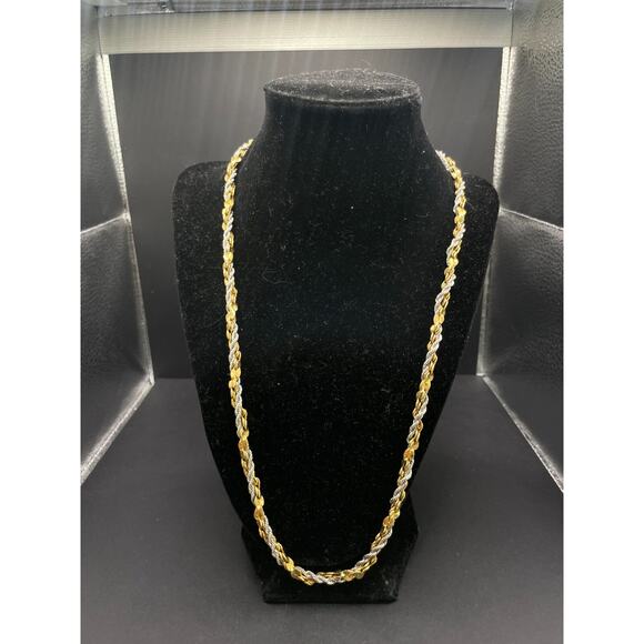 Merlite | Jewelry | Vintage Merlite Twist Rope Chain Necklace Gold ...